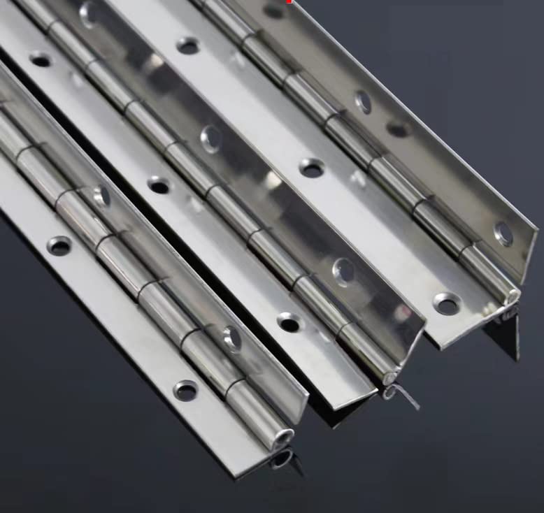 HyPROM Piano Hinge Heavy Duty Continuous & Piano Hinges,4PCS 16Inch Stainless Steel Piano Hinges Folding Door Butt Hinge,0.04" Thickness 1.2”Open Width for Boats Cabinets Storage Box with Screws