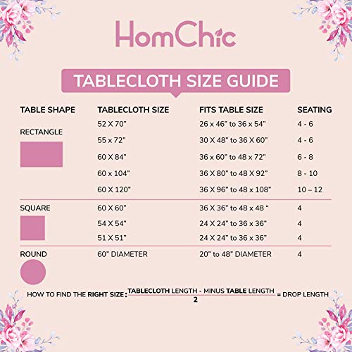 HOMCHIC Faux Linen Rectangle Tablecloth - Washable, Spillproof, Easy Care, Wrinkle Resistant, Thick Indoor and Outdoor Table Cloths, Premium Polyester Fabric-55 x 72 Inch-Oblong/Rectangular-Slate Grey