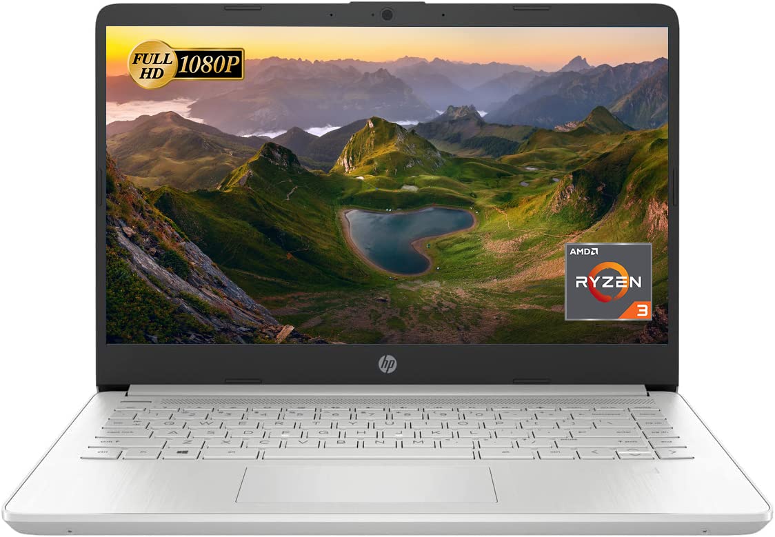 HP Newest 14 inch FHD Laptop, AMD Ryzen 3 3250U Processor, 32GB DDR4 RAM, 2TB SSD, HDMI, USB Type-C, Wi-Fi, Webcam, Windows 11 Home, Silver