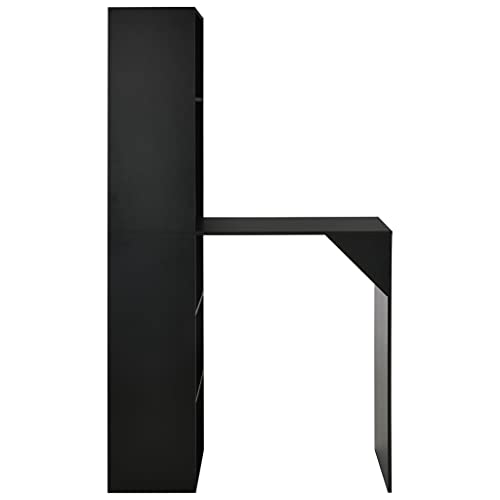 YITHOPI Fast delivery-Bistro Bar Table Rectangular Bar, Kitchen, Pub Dining High Table, with Cabinet Black 45.28"x23.23"x78.74"