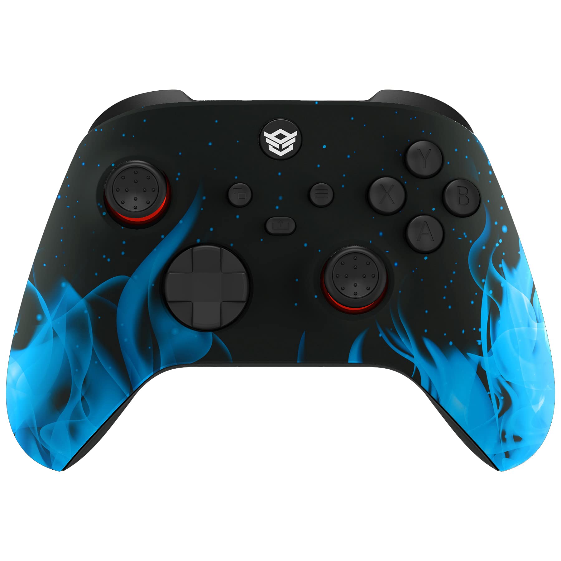 HEXGAMING Customizable Advance Controller 4 Paddles & Interchangeable Thumbsticks & Flashshot Compatible with Xbox Series X/S Pro Custom Controller PC Wireless FPS Game Controller - Blue Flame