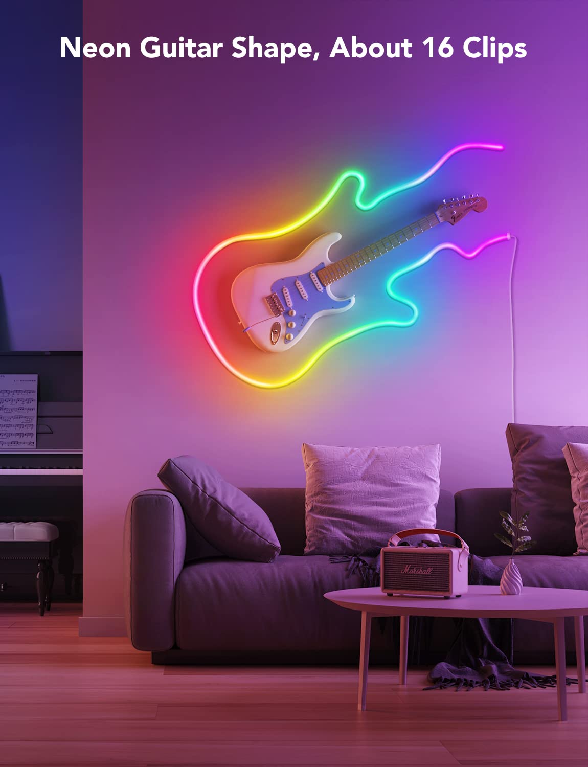 Govee RGBIC Neon Rope Light Mounting Brackets H1000, RGBIC Rope Light Clips, WiFi Neon Lights Holders 20pcs for Neon Rope Light Models H61A0, H61A2, H61A5, H61A8(Not Support H61D3 & H61D5)