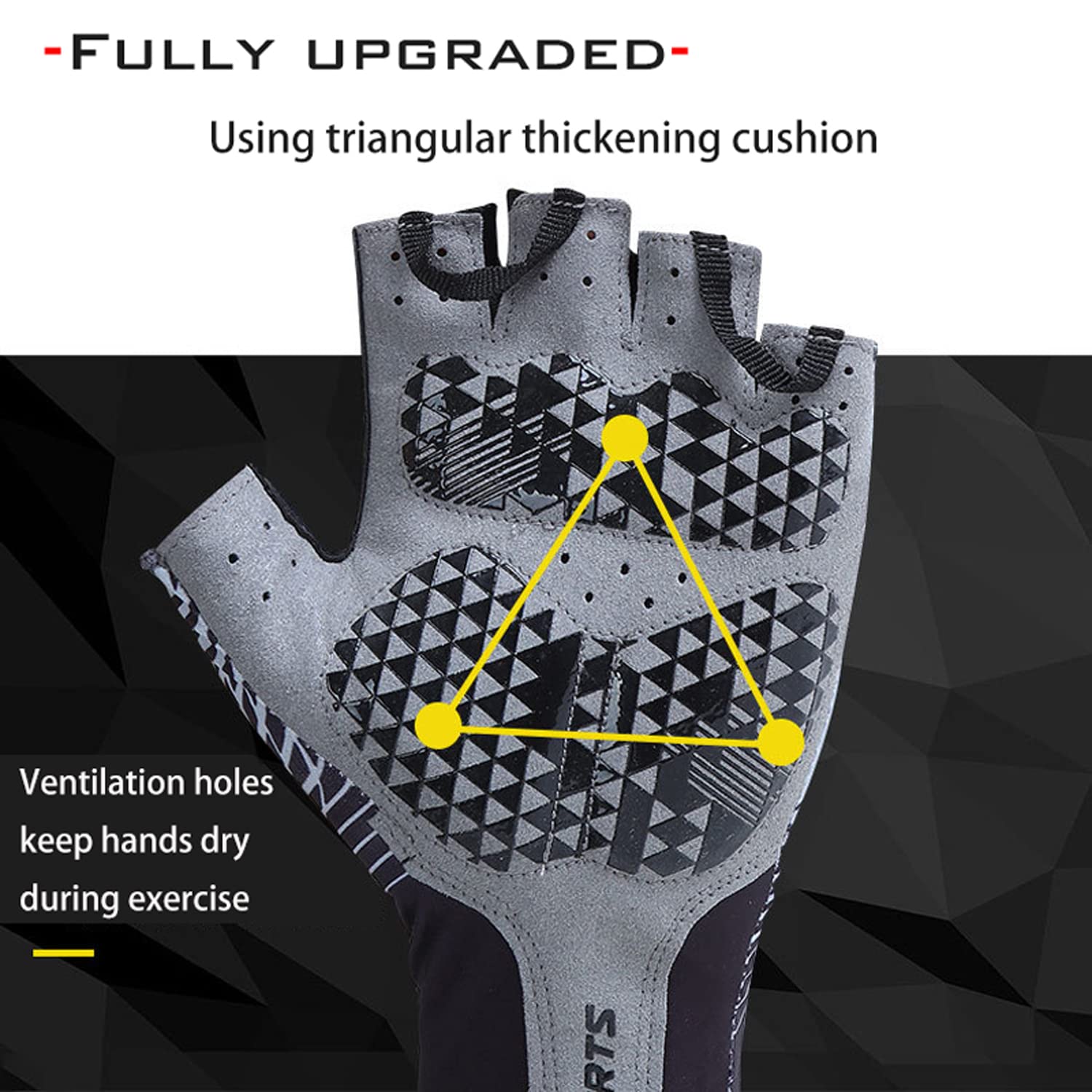 KEYDUACU High-stretch ice silk lycra breathable cycling gloves, sunscreen, non-slip, shock-absorbing half-finger sports gloves