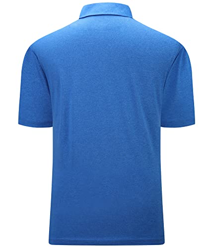 LLdress Polo Shirts for Men Short Sleeve Summer Casual Golf Basic Casual Collared Shirts, Deep Indigo XL
