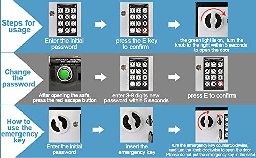 Homdox Fireproof Home Digital Security Safe Box Wall with Lock for Jewellery Money Valuables (Black)