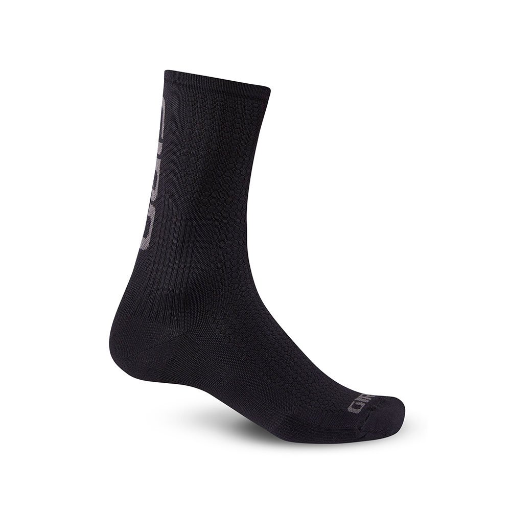 Giro HRc Team Unisex Adult Training & Racing Cycling Crew Socks - Black/Dark Shadow (2021), Large
