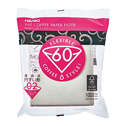 Lot of 3x100 Filters for Coffee Machines American White Book - Hario V60 02 - VCF-02-100W Import from Japan