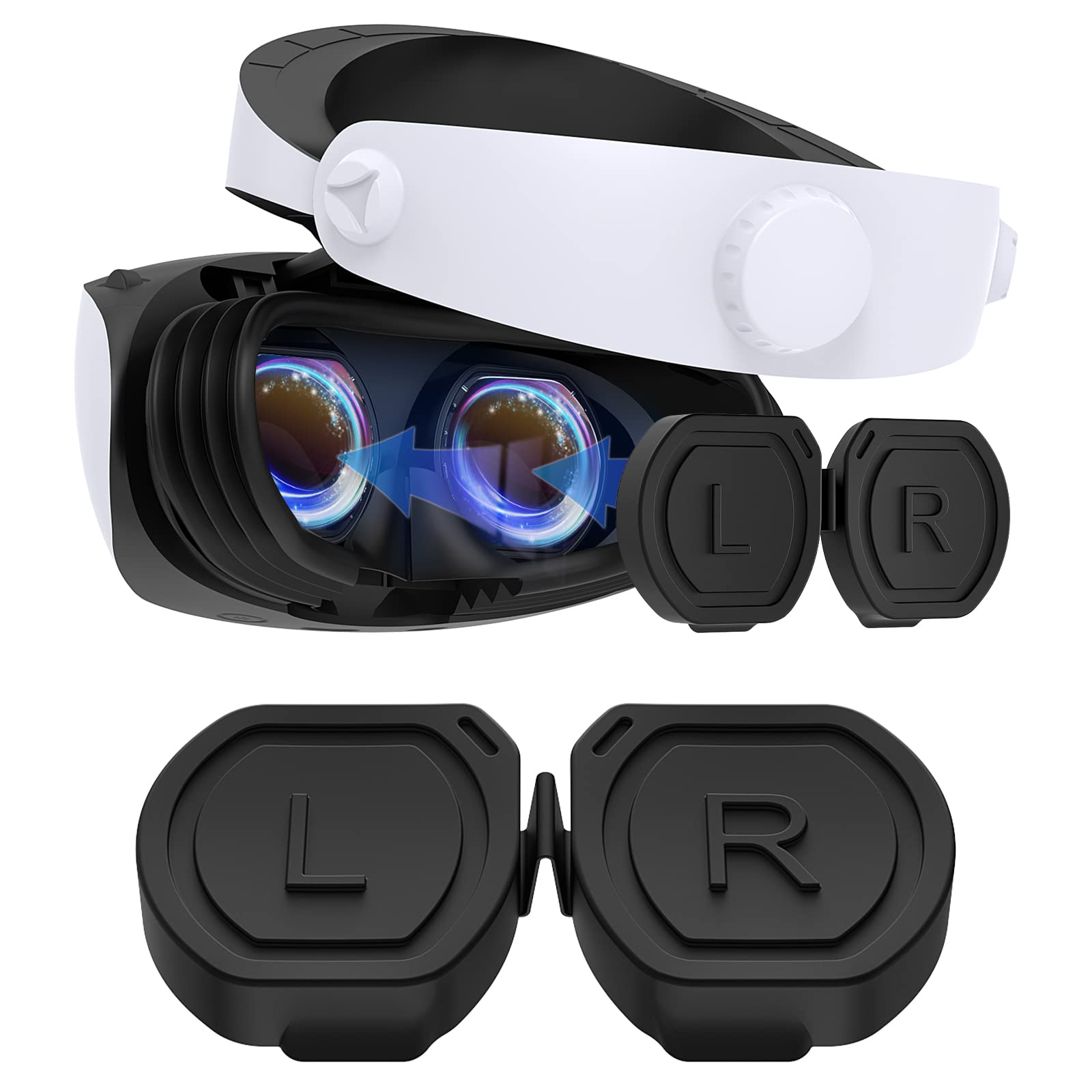 Lens Protector Cover Dust Proof for PS VR2 Lens, GORIXER Silicone Anti-Dust Lens Protective Shell Cover Accessories Compatible with PlayStation VR2 Headset - Black