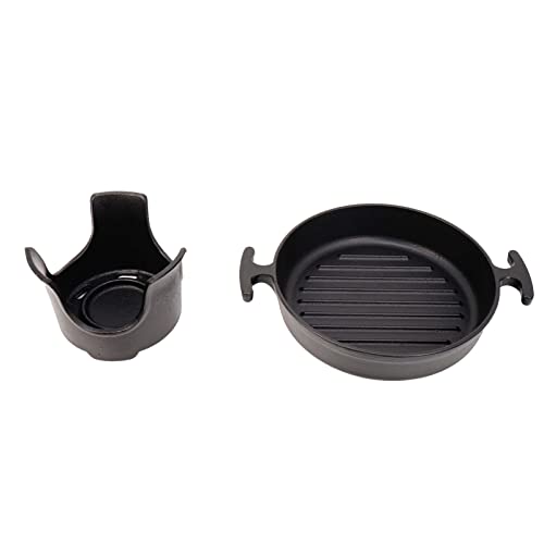 TRUMDAKE Cast Iron Japanese mini hibachi grill individual Tabletop Portable Grill camping cooking Yakiniku grill skillets BBQ Alcohol Stove Roasting grill (7" Diameter)