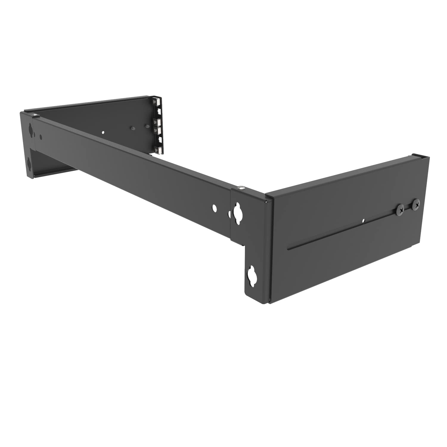 JINGCHENGMEI 2U 19-inch Extendable Wall Mount Patch Panel Bracket- Depth Adjustable from 8.5" (216 mm) to 14.5" (368 mm) Horizontal Network Equipment Rack (JCM-HWM-EXT2U)