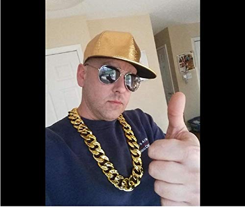 YWQZGYP Big Chunky Plastic Hip Hop Chain Necklace,26",32",36",40" (32 inches, Gold)