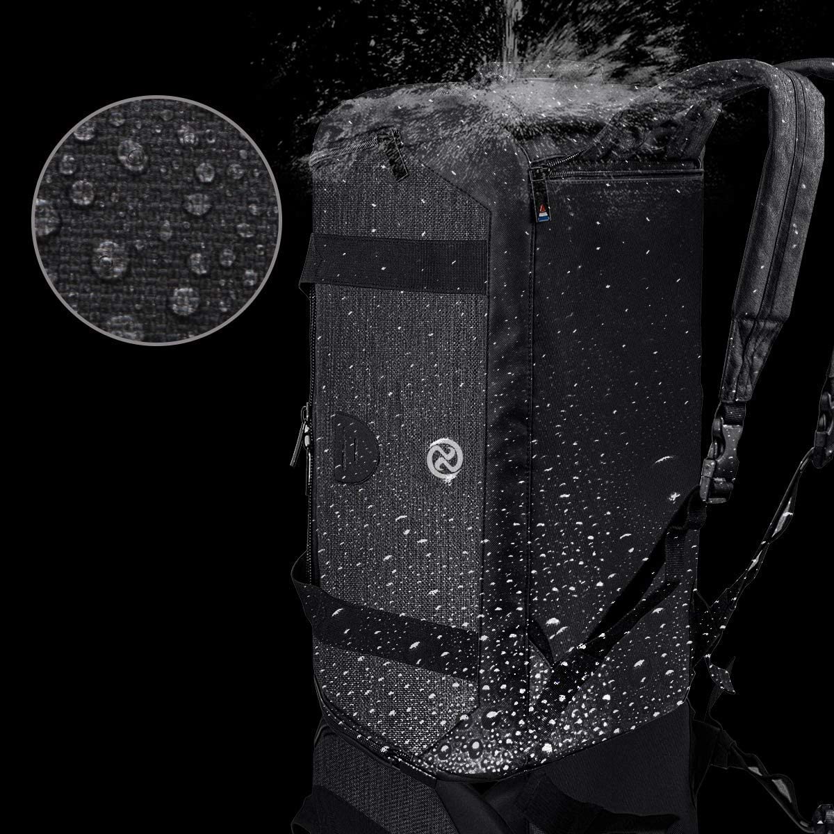 Gym Duffle Bag Backpack Waterproof Sports Duffel Bags Travel Weekender Bag for Men Women Overnight Bag with Shoes Compartment Black