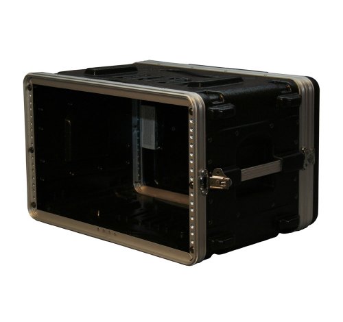 Gator Cases Lightweight Molded 6U Rack Case with Heavy Duty Latches; Shallow 14.25" depth, 6U (GR-6S)