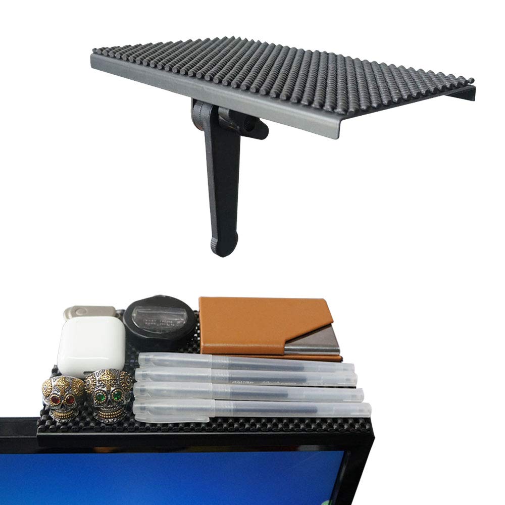 YOKEPO Platform Solid Screen Shelf Adjustable Mount Desktop PC Monitor Used to Place Cable Box Speakers Apple TV PlayStation Camera Frames Remote (Black, New 8 inch)