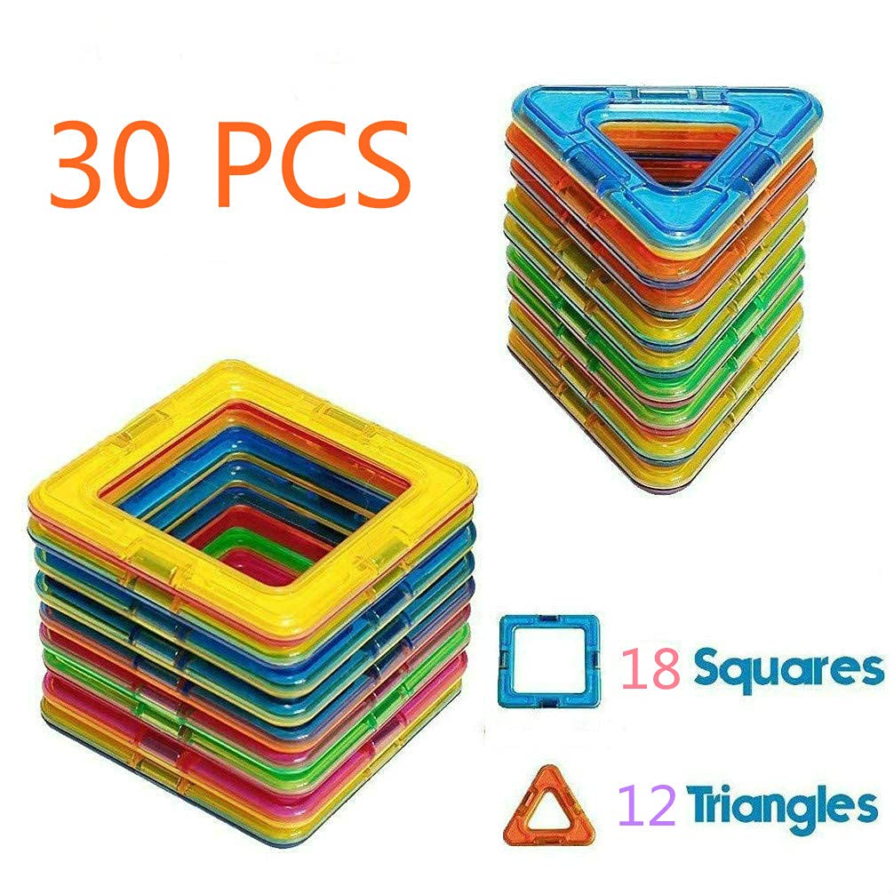 Jdfhiusj toys 30Pcs Magnetic Building Blocks Set, Magnets for Kids Learning Toys 3D Building Magnetic Blocks for 3 Years Old Children Gift(CLP-015)
