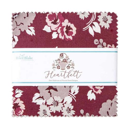 Gerri Robinson Heartfelt 5" Stacker 42 5-inch Squares Charm Pack Riley Blake Designs 5-13490-42