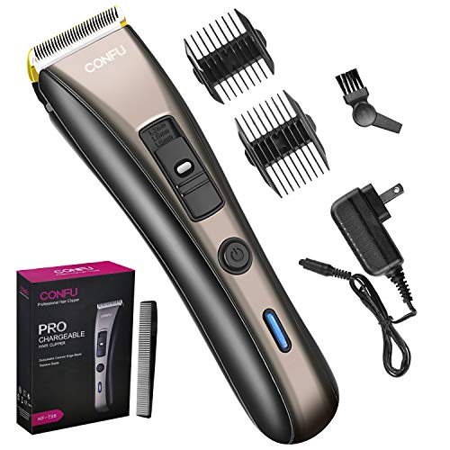 Hair Trimmer, Professional Cordless Hair Clipper Rechargeable Body Hair Removal Machine, Includes Length Guide Combs and Charging Adapter for Beginners Friendly Men