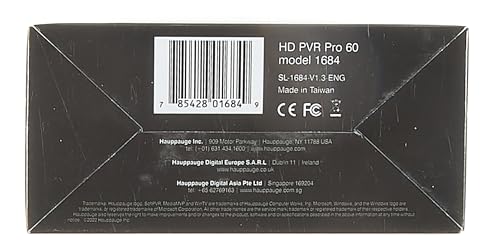 HAUPPAUGE HD PVR Pro 60 HD 4K in/Out 1080P 60fps Capture and Streaming PC Connected and Stand Alone for Zoom Skype YouTube Live and Twitch 1684