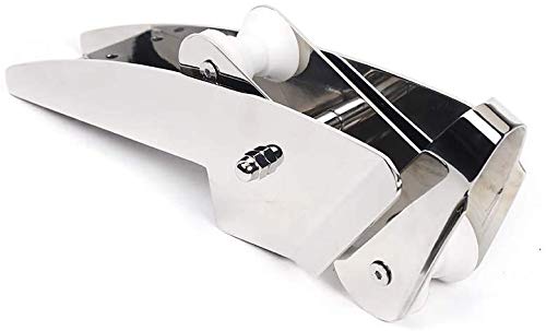 ISURE MARINE AISI 316 Stainless Steel Hinged Self-Launching Bow Anchor Roller with pivoting Dual-Roller 23'' for Marine Yacht Docking Accessories