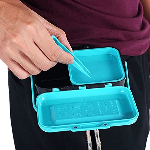 LMMDDP Portable and Durable Plastic Fishing Tackle Box Portable Fishing Bait Storage Box