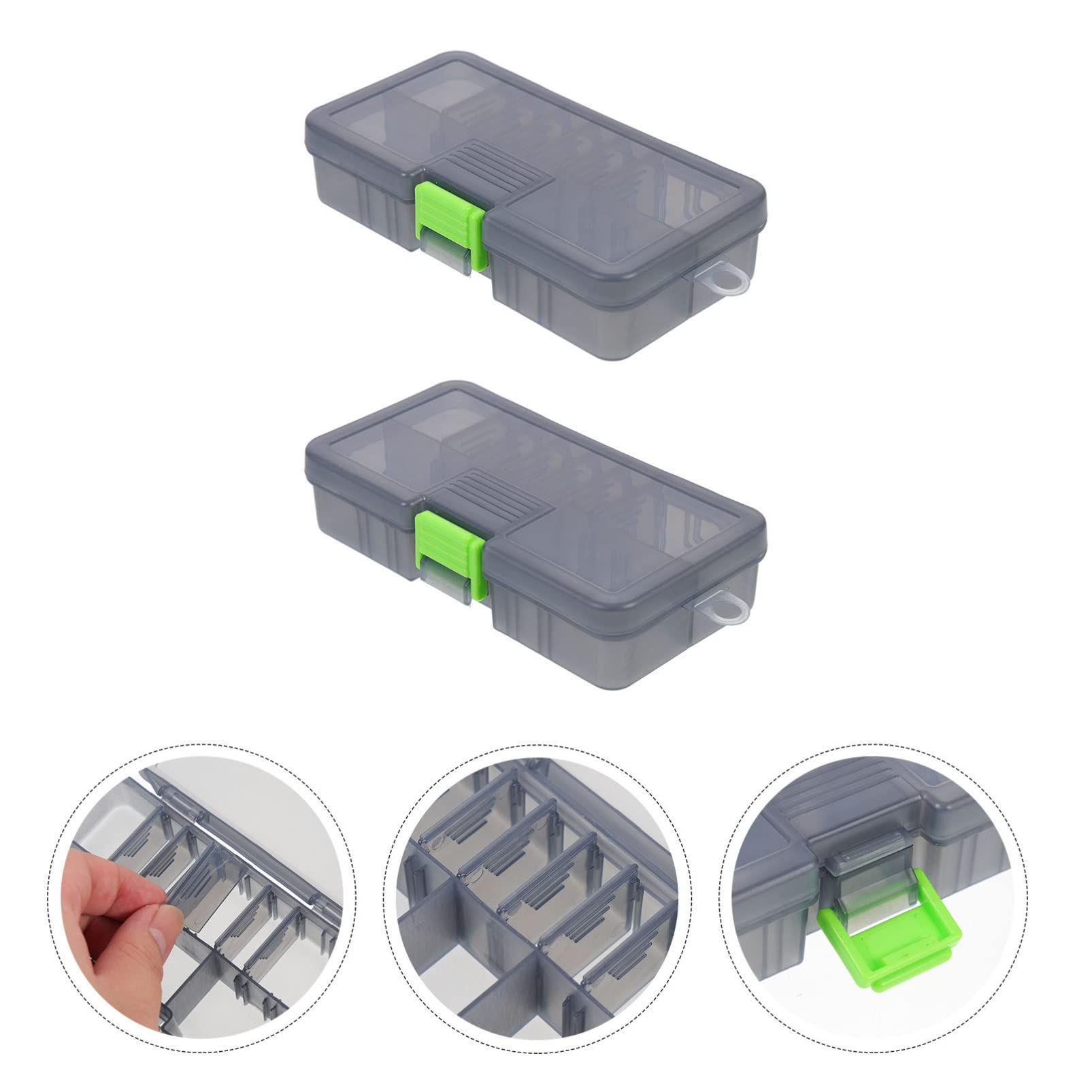 LIOOBO Tackle Storage Trays Clear Container Tackle Storage Box 2Pcs Double Sided Box Storage Tackles Box Portable Tools Organizer Small Tackle Box Divided Storage Organizer