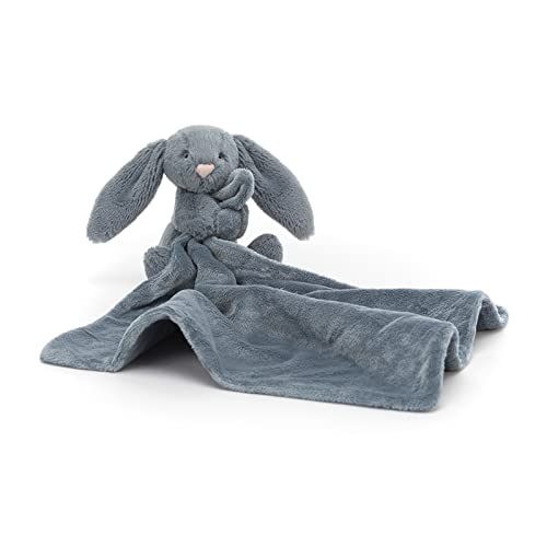 Jellycat Bashful Dusky Blue Bunny Soother Lovey Baby Security Blanket