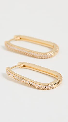 Jules Smith Women's Crystal Oval Hoops, Gold, One Size