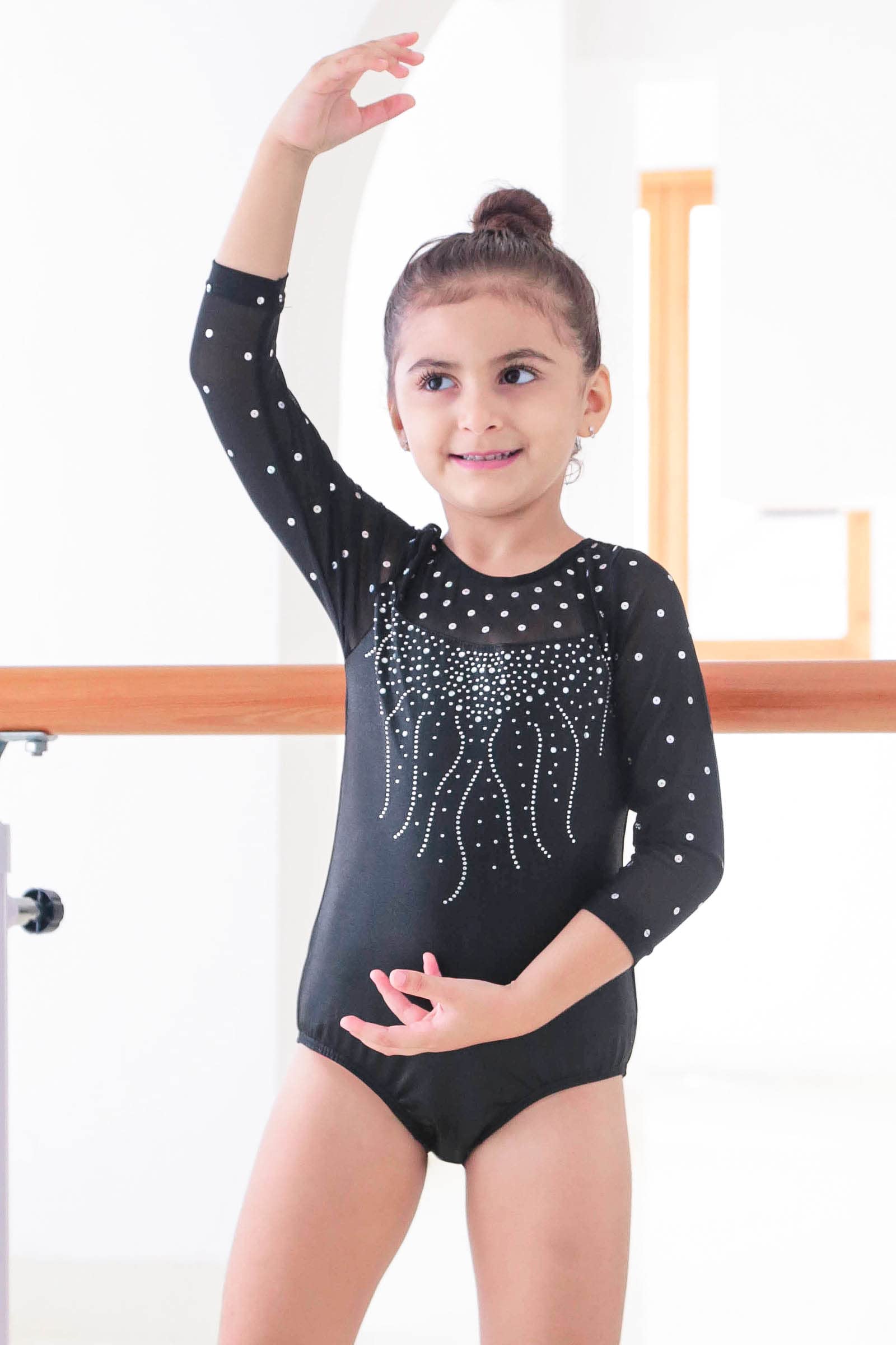 Gymnastics Leotards for Toddler Girls Sparkle Athletic Dancewear Funny Pattern B229_WhitePurple_8A