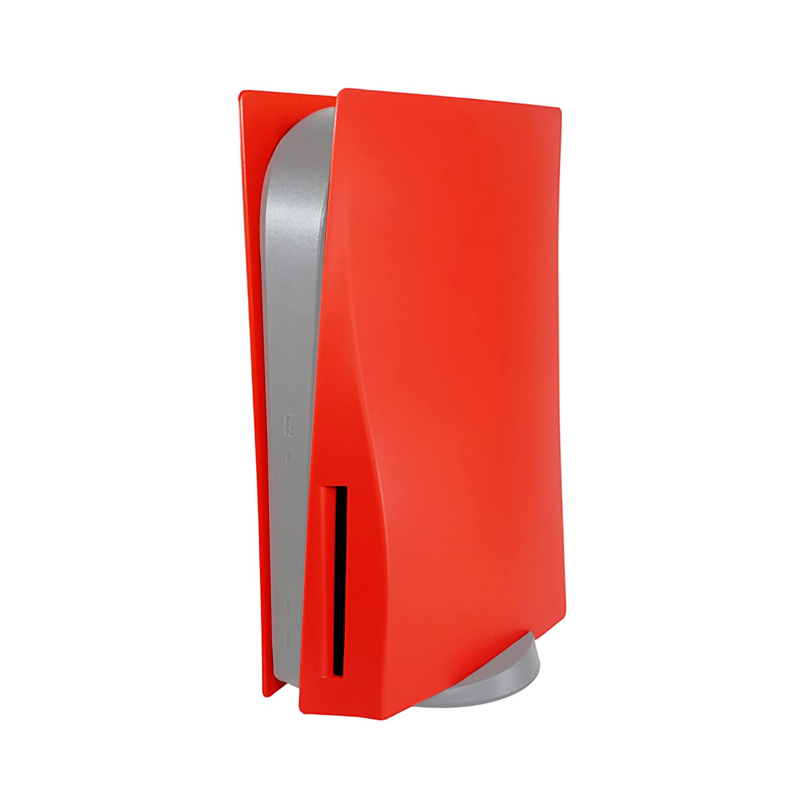 New for PS5 Custom Faceplate Cover Plates Red Color Replacement, Compatible with for PlayStation 5 Disc Edition Game Consoles, Extra DIY Matte Dustproof Protection Face Plate Shells Full Set
