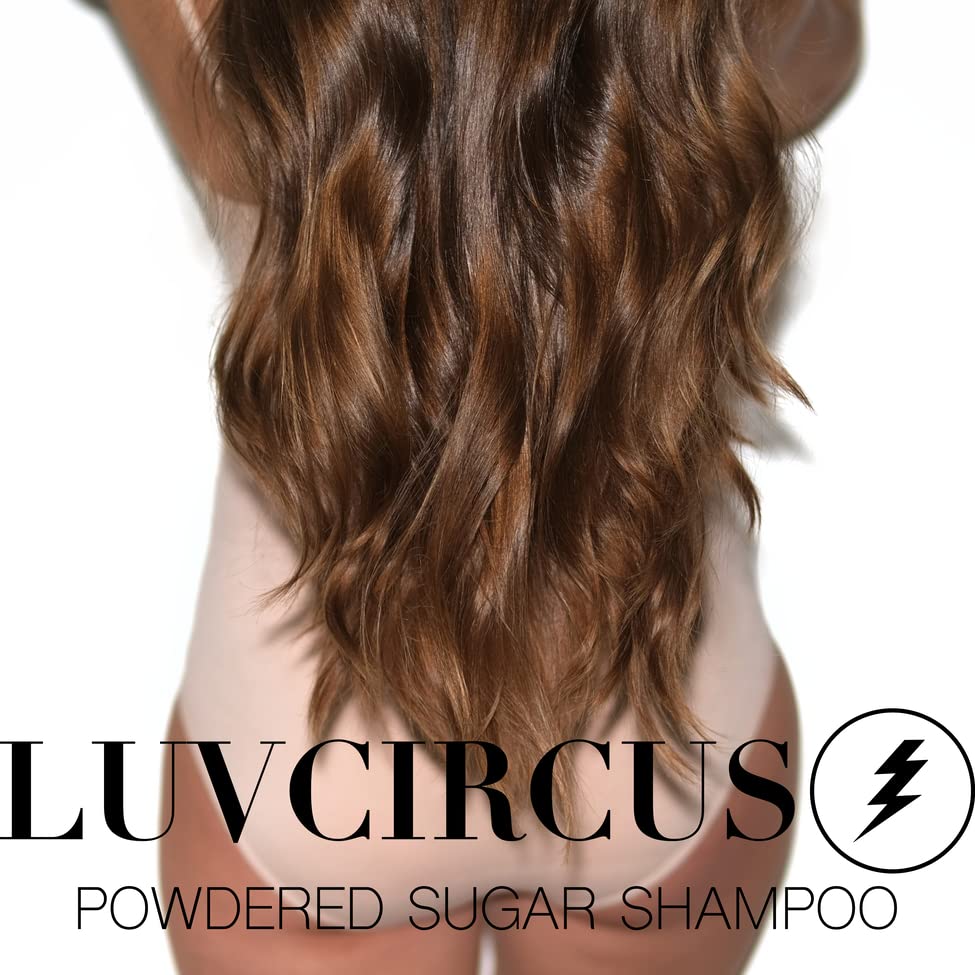 LUVCIRCUS-Powdered Sugar Shampoo- is a clean natural dry shampoo that absorbs excess oil from your hair while adding a touch of texture and volume. Non-aerosol, environmentally-friendly pump dispenser