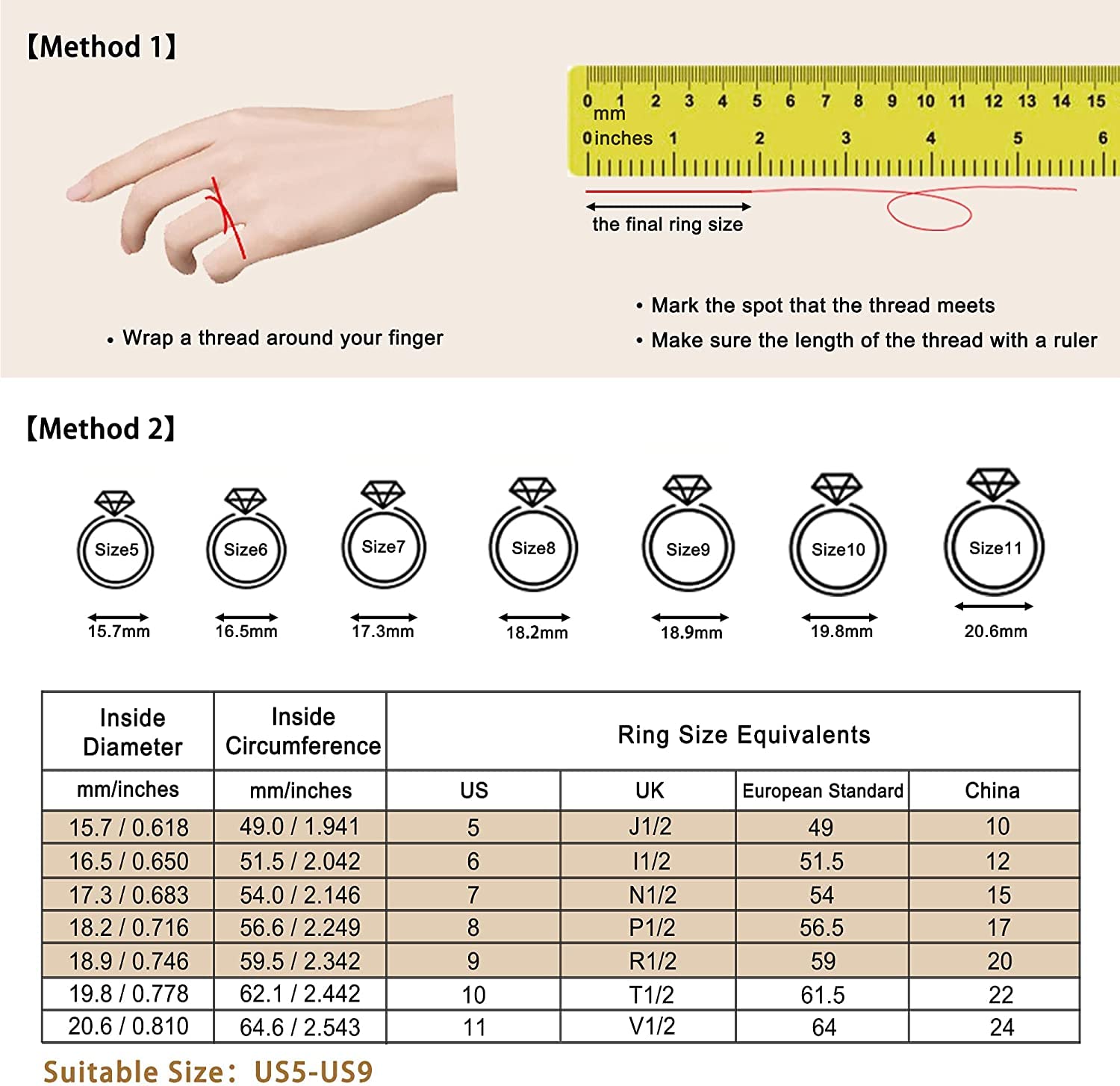 JO WISDOM Infinity Heart Statement Rings for Women 925 Sterling Silver Size 8