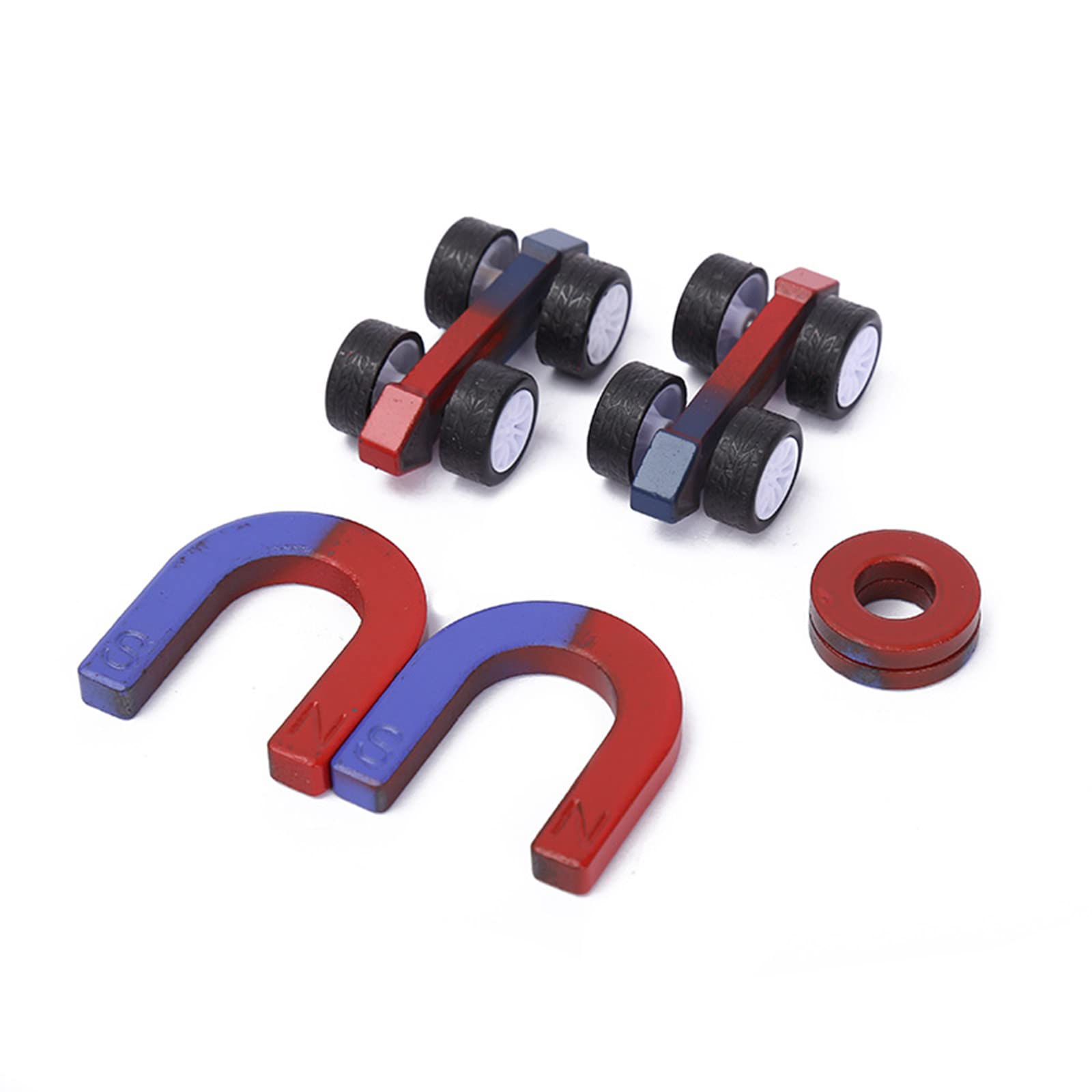 Junior Science Magnetism Set for Experiment Education Kids Magnet Kit School Classroom Science Educational Toys,Including Bar/Ring/Horseshoe Magnets