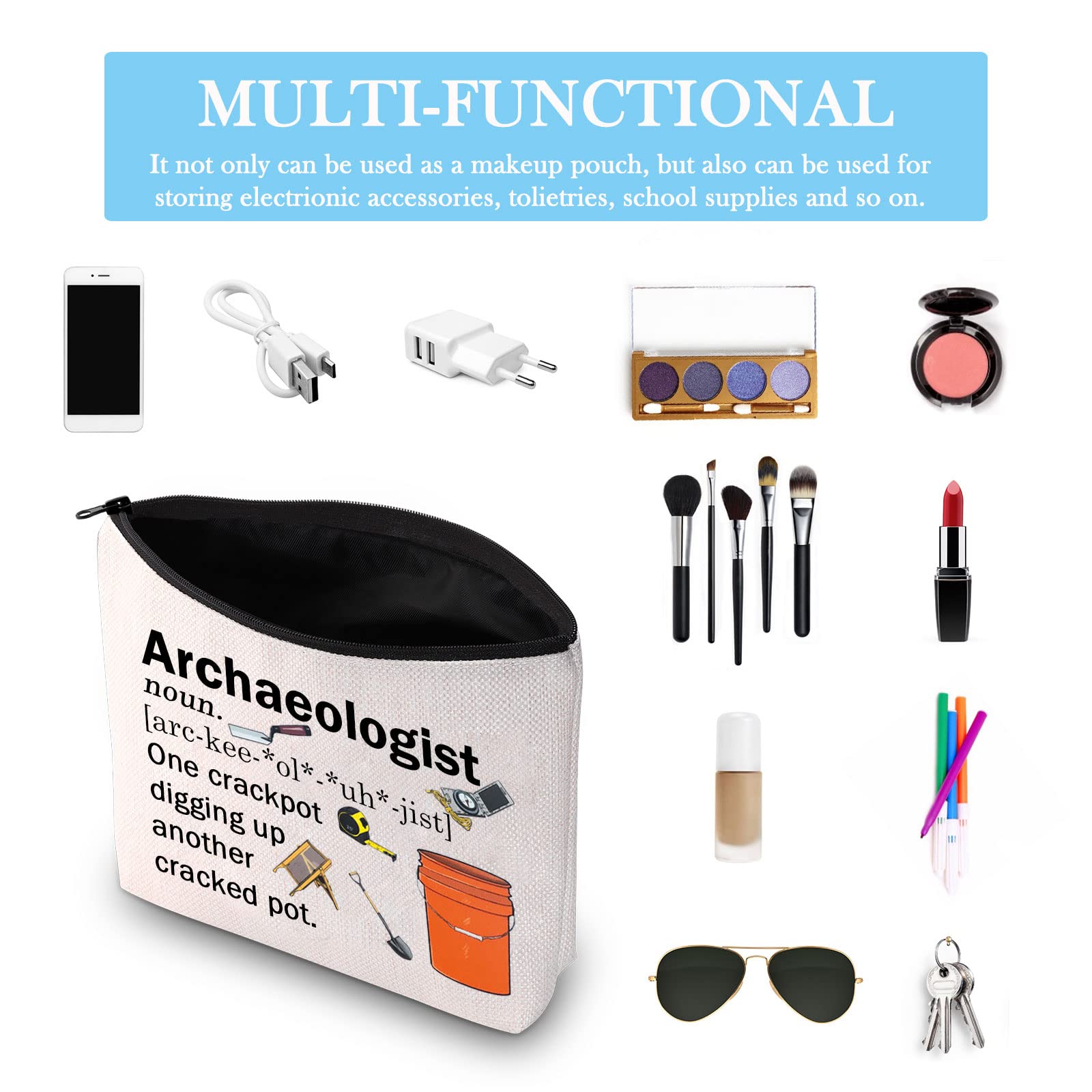 GJTIM Anthropology Archaeologist Gift Archaeology Artifact Gift Archaeologist Definition Makeup Bag Graduation Gift for Archaeology Students (Archaeologist Definition)