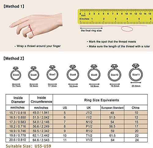 JO WISDOM Women Ring,925 Sterling Silver Heart Engagement Wedding Anniversary Promise Ring with 6mm 5A Cubic Zirconia ring size5