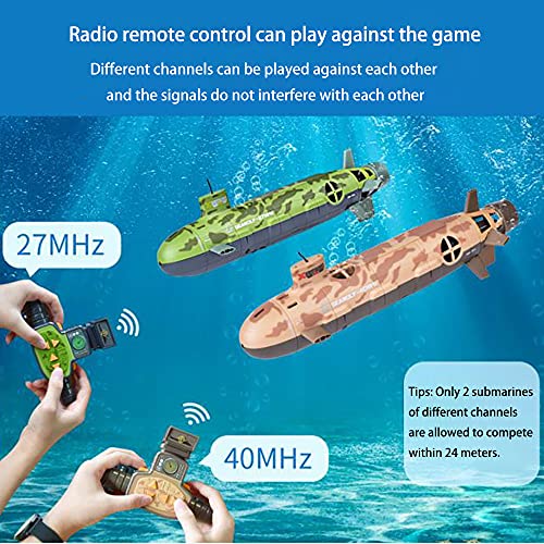 Lllunimon RC Boat Remote Control Seawolf Submarine Simulation Model Diving Racing Ship Gift for Adults & Kids,Orange 40mhz