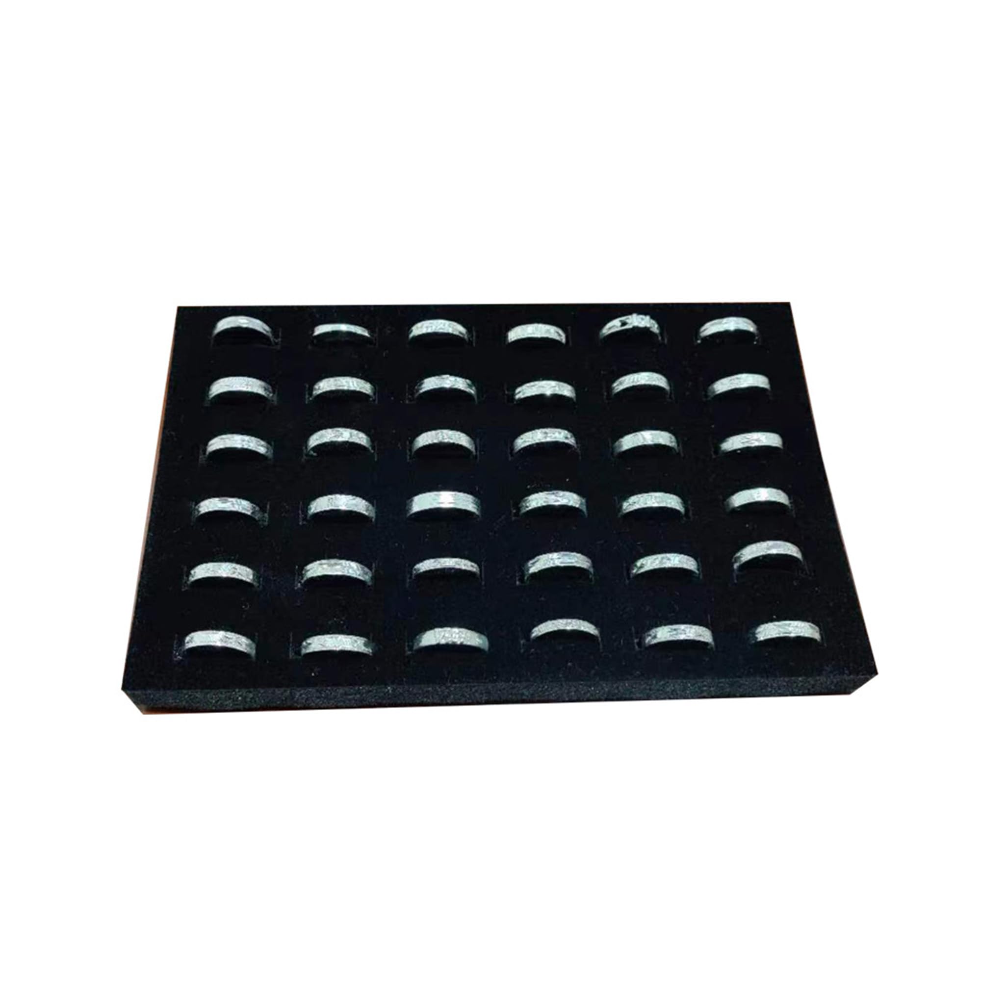 Homeanda Velvet L-Shaped 100 Slots Ring Earring Jewelry Display Tray Organizer Holder (4pcs-Sponge-Black)