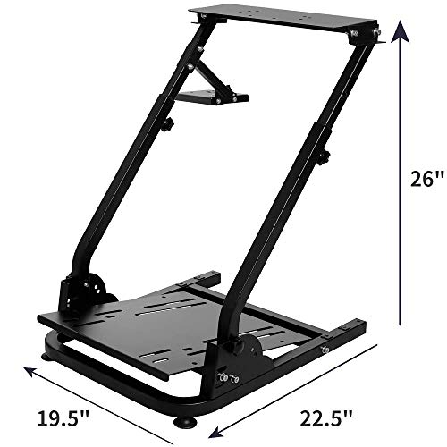 Hottoby Racing Steering Wheel Stand Foldable&Multi-level Adjustable Fit for Logitech/Thrustmaster G25,G923 G920,G29&T248 Easy Storage&Install Gaming Simulator Cockpit,No Wheel&Pedals