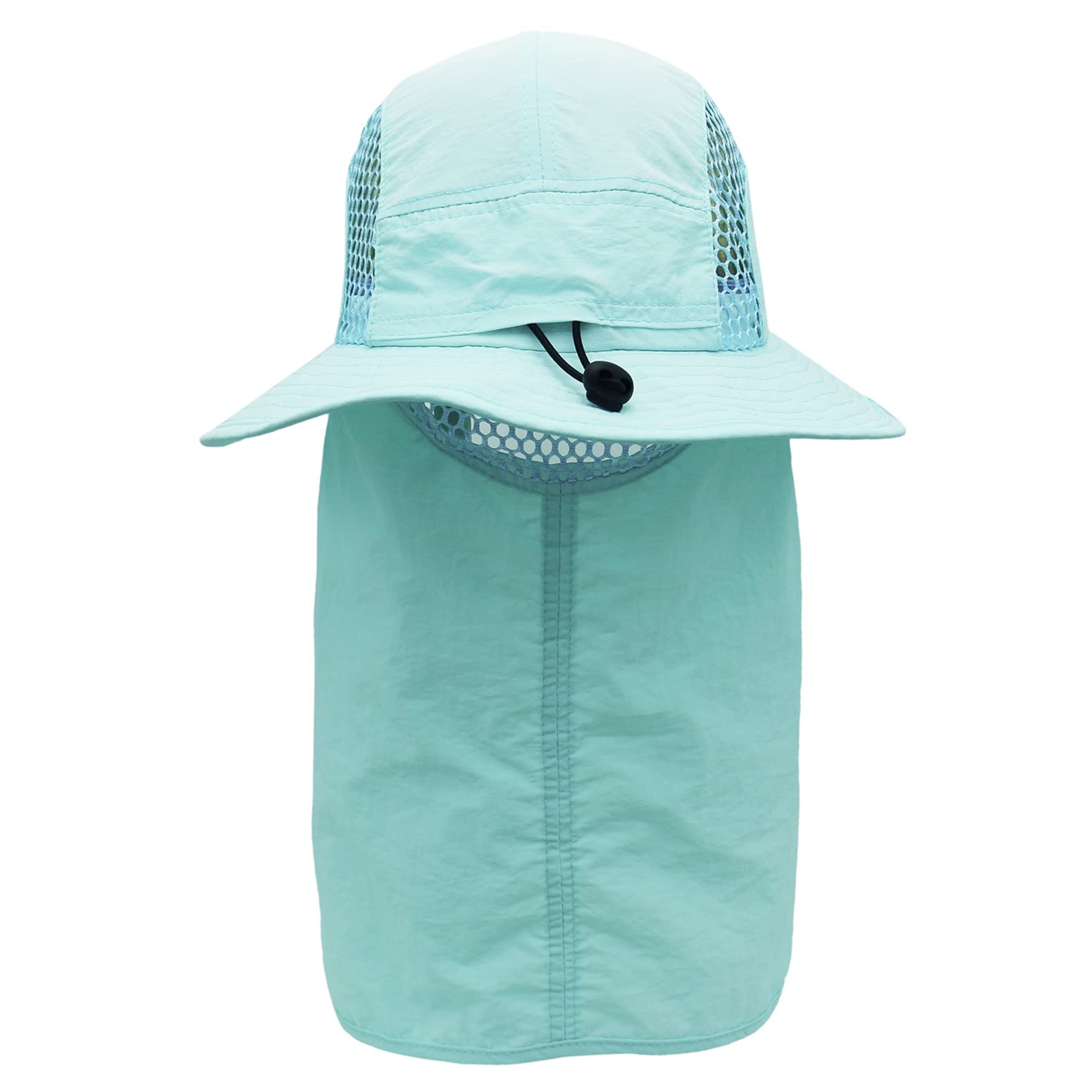 LLmoway Fishing Cap Breathable Mesh Sun Hat with Neck Flap Men Women UV Protection Cooling Hats Grey