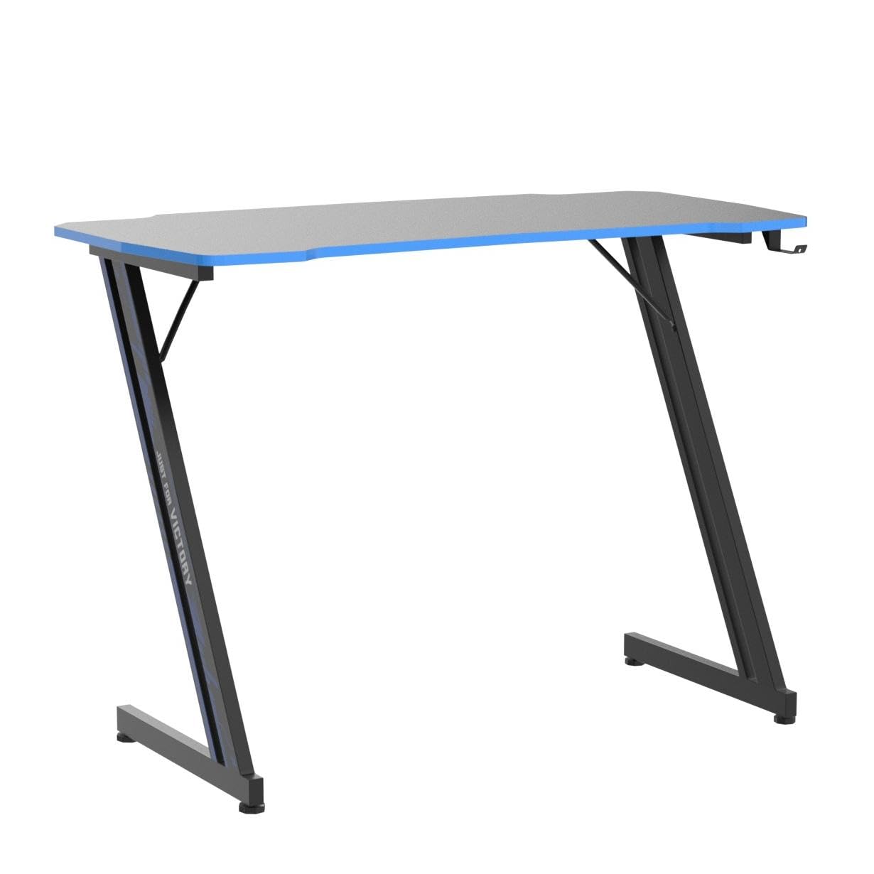 Gaming Desk 39.4 inch Z-Shaped Computer Desk PC Computer Table Home Office Desk Ergonomic Gamer Workstation with Headphone Hook, Blue