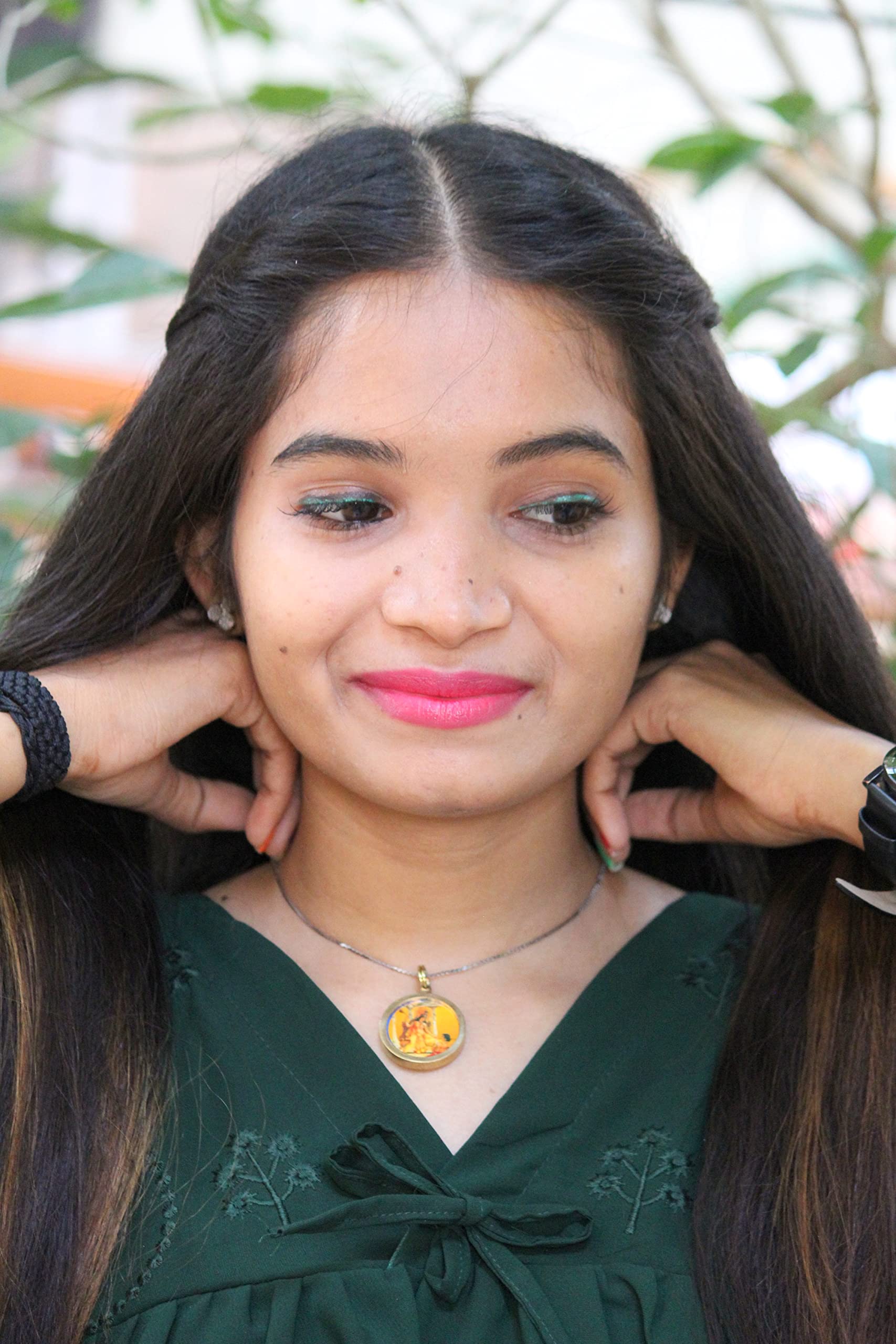 Jet Unique design BAGLAMUKHI Yantra Pendant Remove Negativity positive energy unisex Pendants Good look Pendant (Baglamukhi Yantra)