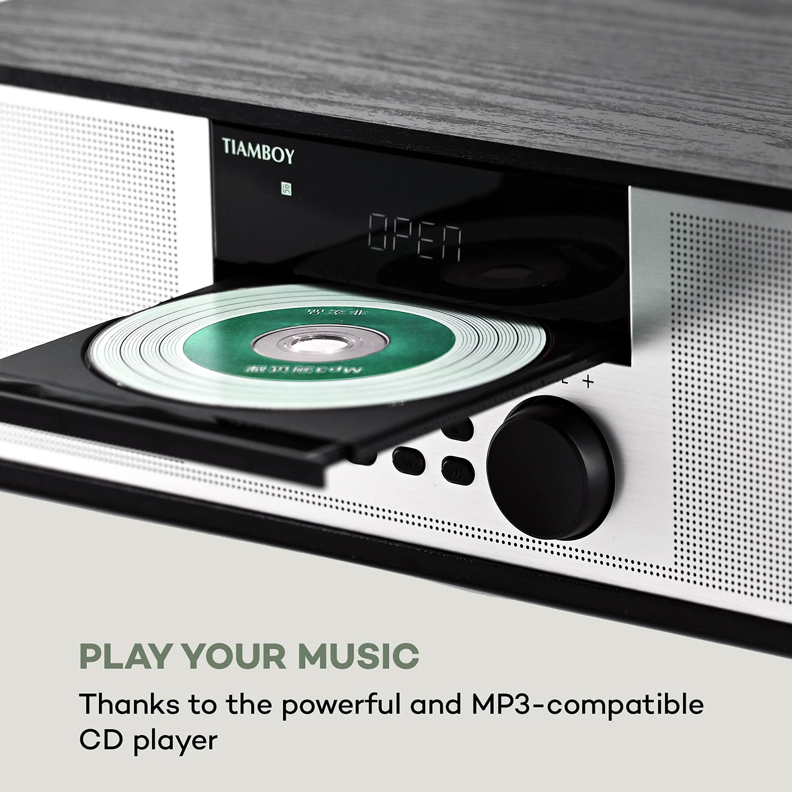 Home Stereo System with CD Player - Micro Shelf System 40W RMS with CD Player, Bluetooth, USB Playback, FM Radio, AUX-Input, 2-Way Music Crisp-Sound, DSP-Tech (TB-816B)