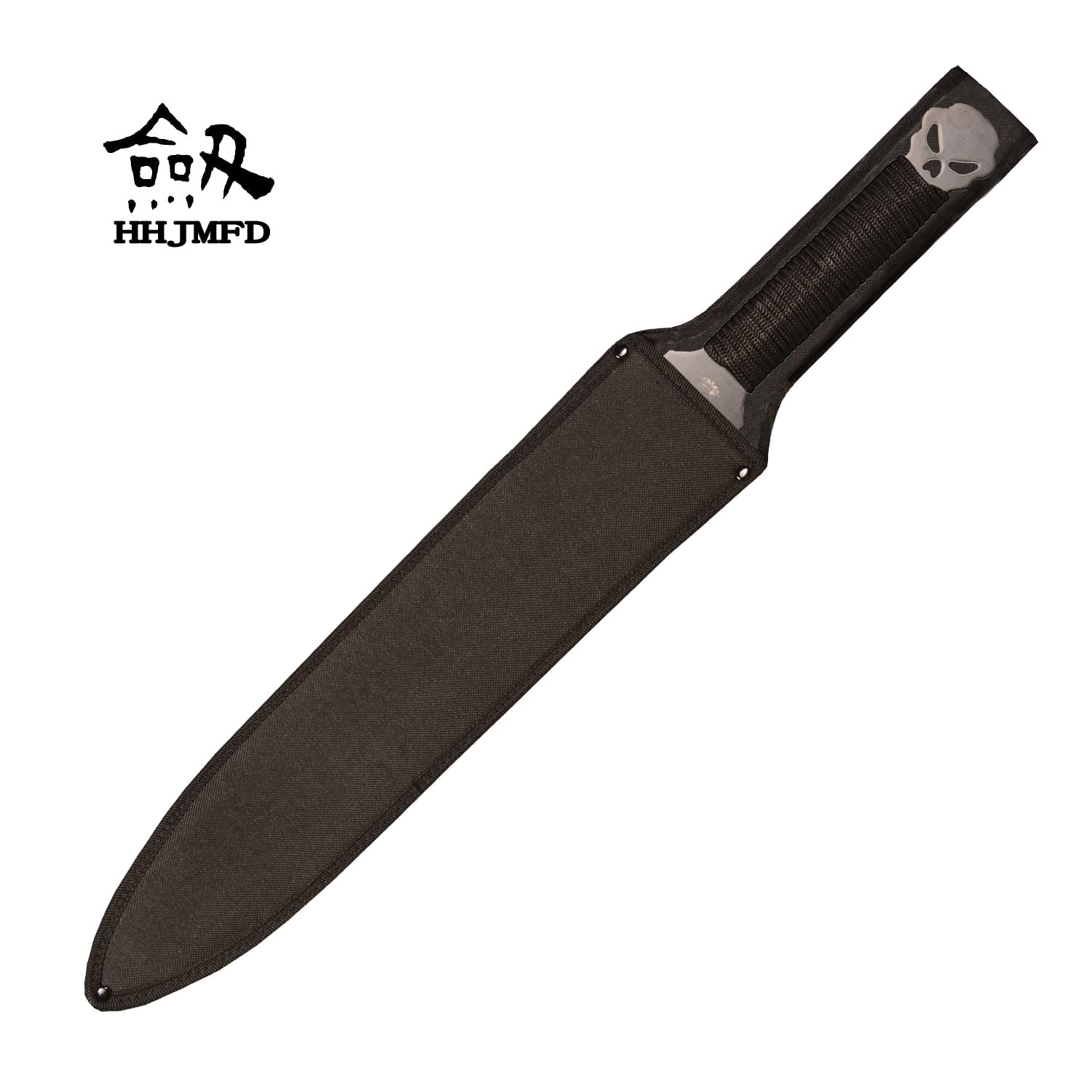 HHJMFD Tactical Fixed Blade Knife Skull Design With Wave-Like Blade Survival Hunting Tool Non-slip Stylish Handle with Practical Sheath 25.7 in for Camping Hunting Adventure Outdoor