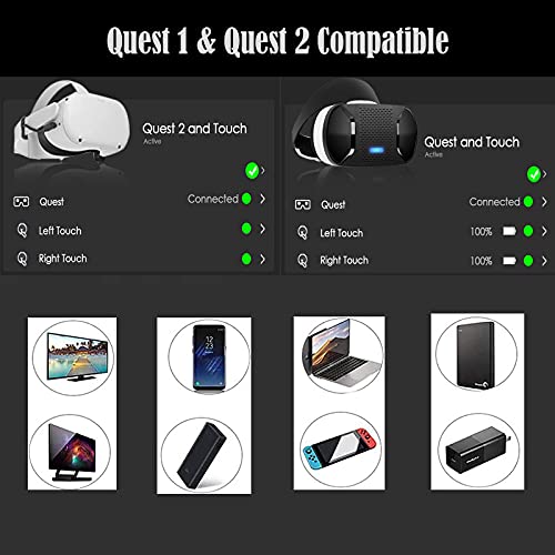 HHUI Oculus Quest 2 Link VR/Virtual Reality Headset Cable for PC Gaming,USB 3.2 Gen1 5Gbps Type C to USB Type A ,High Speed Data Transfer & Fast Charger for Quest 2 and Quest (20ft/6m Blue)