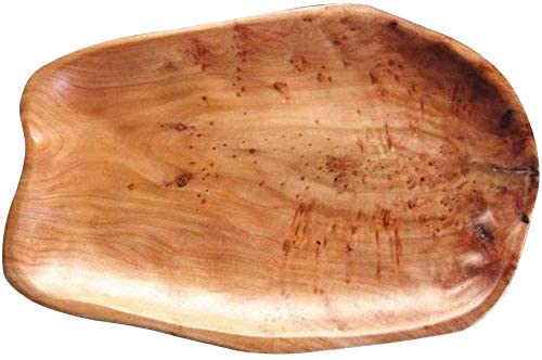 Hurricom Root Wood Dish,Vintage Ring Dish Hand Carved Artworks - 11-12 inch,Oval Shape Party Platter and Tray for Sandwich Bread Serving, Appetizer Display,