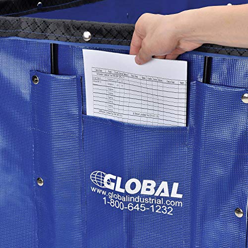 GLOBAL INDUSTRIAL Vinyl Basket Bulk Truck, 24 Bushel, Blue, 53-1/4 inchL x 36-1/4 inchW x 30-1/2 inchH