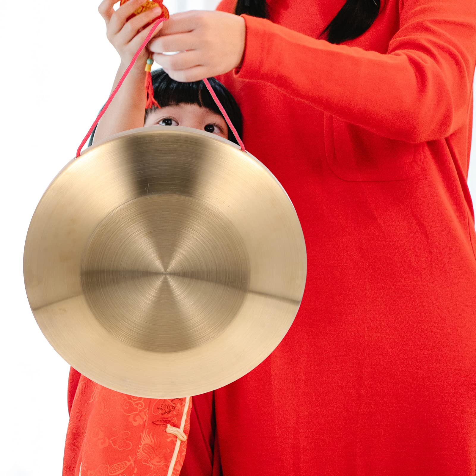 Generic Gong with Mallet, 22 cm/8.66inch Tam Tam Gong Traditional Chinese Percussion Instrument, Copper Decorative Chau Gong for Home, Office (H214140W243F9W3F2)