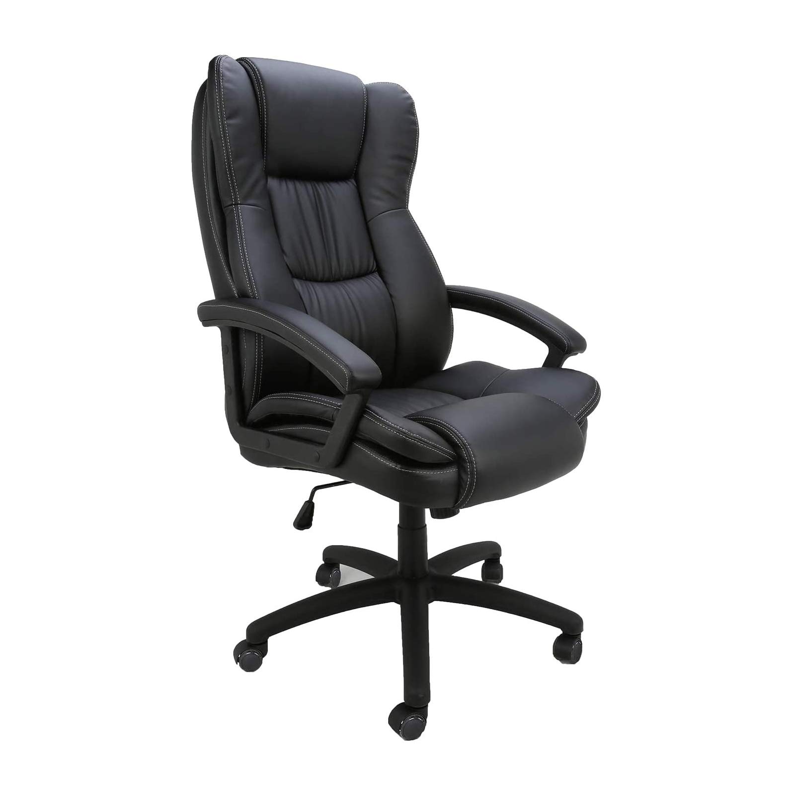 HOMEFUN Ergonomic Executive Office Chair, Black High Back Comfortable Adjustable Leather Home Desk Chair Big and Tall Computer Task Chair with Lumbar Support