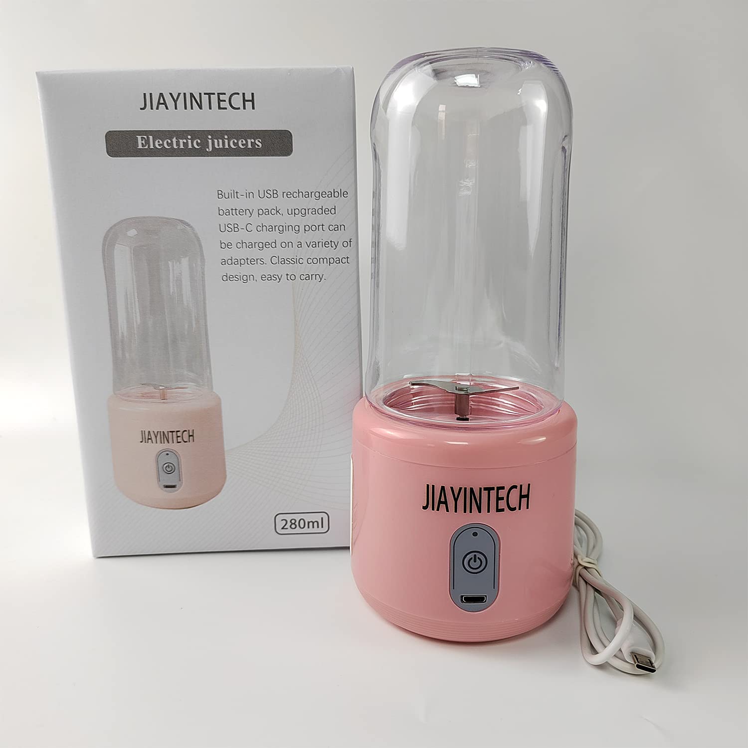 JIAYINTECH-Electric juicers,Portable Blender, Small Portable Juicer Machines, USB Electric Safety Juicer Cup,Fruit Juice Mixer