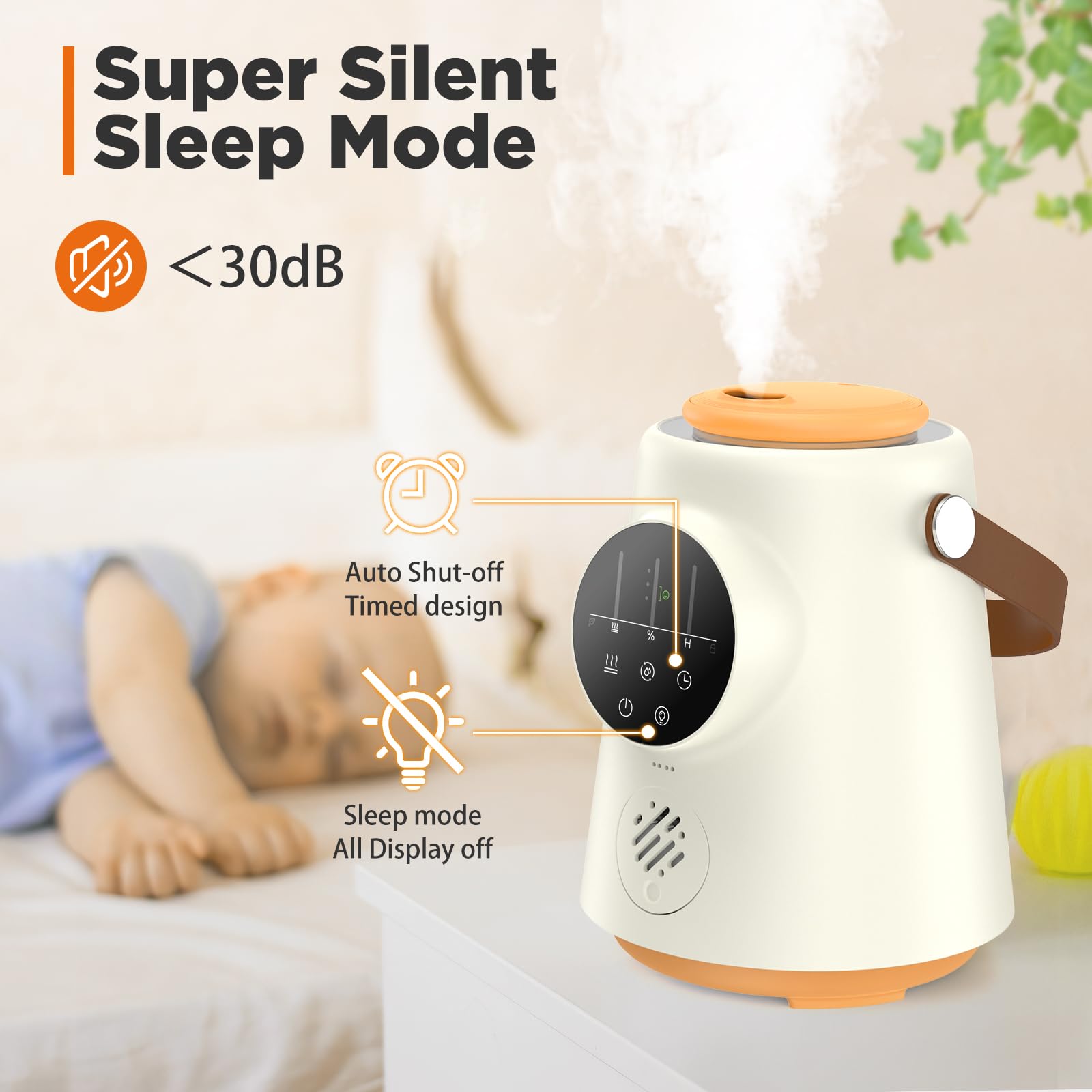 OJEPPA Humidifiers for Bedroom, 2.5L Ultrasonic Cool Mist Humidifiers for Baby Home Office Nursery & Plants, Top Fill Air Humidifier, Super Silent Sleep Mode,Auto Shut-Off (Smart Humidity Setting)