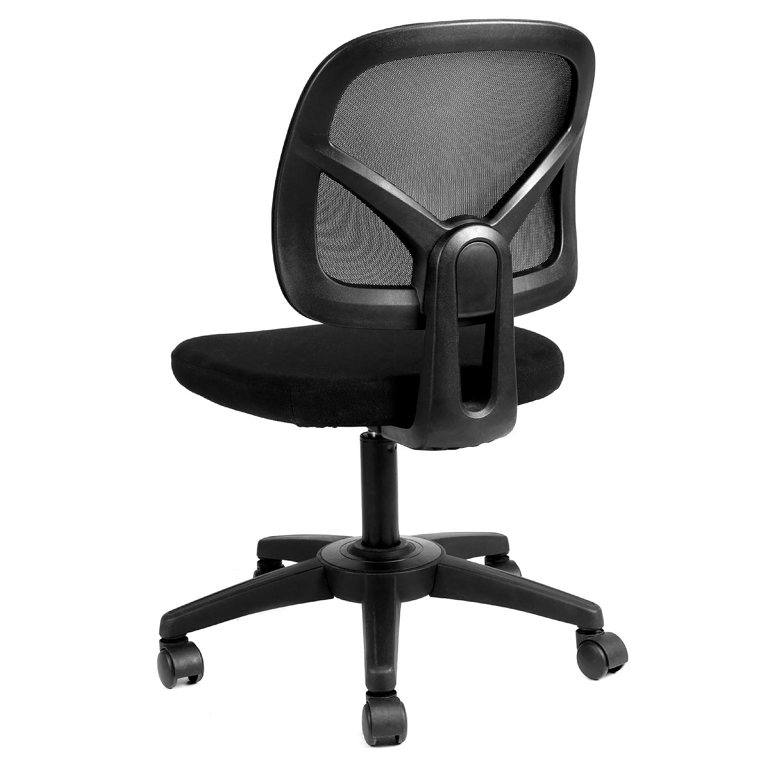 Hbada Home Office Desk Chair with Flip Up Arm, Breathable Mesh Back Lumbar Support Task Chair, Ergonomic Office Chair with Adjustable Height & PU Wheels, Swivel Computer Desk Chair, Black